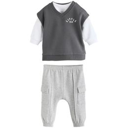 next Set Jungen Gr&ouml;&szlig;e 80 graumeliert / schwarz / wei&szlig;