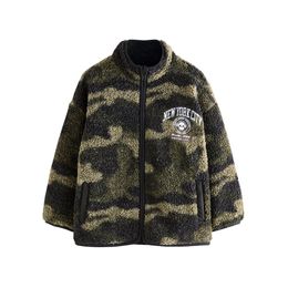 next Fleecejacke Jungen Gr&ouml;&szlig;e 110 khaki / oliv / schwarz / wei&szlig;