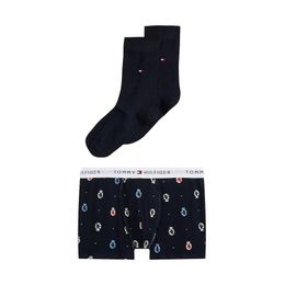 Tommy Hilfiger Signature Trunks And Socks Jungen Gr&ouml;&szlig;e 158 hellblau / dunkelblau / rot / wei&szlig;