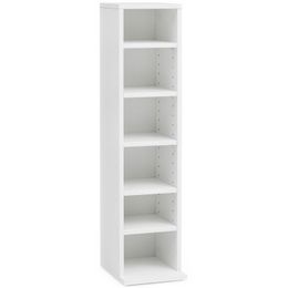 KADIMA DESIGN CD-Regal Holz, Modernes Standregal mit 6 F&auml;chern f&uuml;r CDs und DVDs