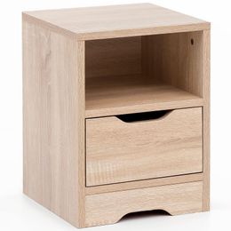 KADIMA DESIGN Moderne Nachtkonsole ILM: 31x43x31 cm, ger&auml;umige Schublade, Regalfach, Melaminharzbeschichtung, kratzfest, wasserabweisend, Spanplatte.