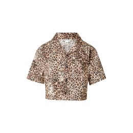 MONKI Bluse Damen Gr&ouml;&szlig;e M beige / cognac / schwarz