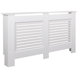KADIMA DESIGN Moderne Heizk&ouml;rperabdeckung mit Lamellenmuster, Elegante L&ouml;sung zur Verbesserung der Raumgestaltung, Wei&szlig;