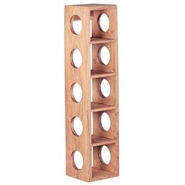 KADIMA DESIGN Weinregal NAKO Massivholz: 70 cm, 5 Ablagef&auml;cher, Wandmontage, Sheesham