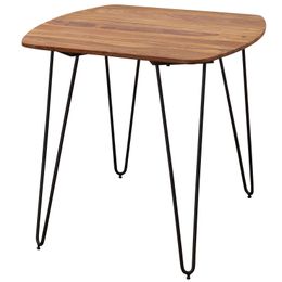 KADIMA DESIGN Massivholz Esszimmertisch, Modernes Design, abgerundete Ecken, Sheesham, 80x80x76 cm.