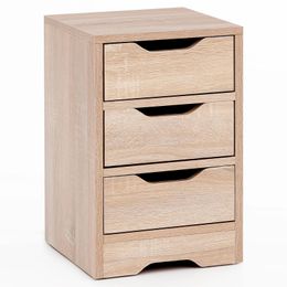 KADIMA DESIGN Nachtkonsole mit 3 Schubladen: Modernes Design, 3 Schubladen, große Ablagefläche, Melaminharzbeschichtung, kratzfest, wasserabweisend.