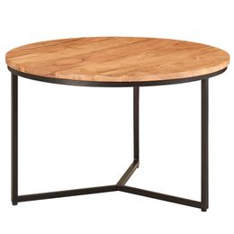 KADIMA DESIGN Akazienholz Couchtisch, Elegantes Design, Stauraum, Robustes Eisengestell
