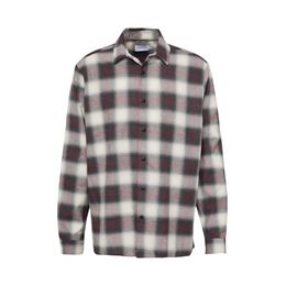 TOPMAN Button Up Shirt male size M Dark grey / Dark pink / White