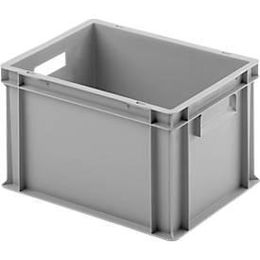 Ringoplast Kunststoffkasten Serie Unista M235, geschlossene Griffmulde, glatter Boden, L 400 x B 300 x H 235 mm, grau