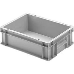 Ringoplast Kunststoffkasten Serie Unista M120, geschlossene Griffmulde, glatter Boden, L 400 x B 300 x H 120 mm, grau