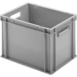 Ringoplast Kunststoffkasten Serie Unista M280, Durchfassgriffe, verrippter Boden, L 400 x B 300 x H 280 mm, grau