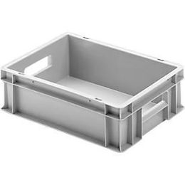 Ringoplast Kunststoffkasten Serie Unista M120, Durchfassgriffe, glatter Boden, L 400 x B 300 x H 120 mm, grau