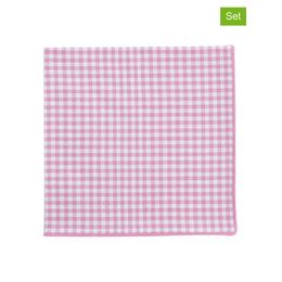 Overbeck and Friends 2er-Set: Servietten "Elli" in Rosa/ Weiß - (L)40 x (B)40 cm - 14% |