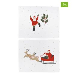 Butter Kings 2er-Set: Tischsets "Happy Santa" in Weiß/ Rot/ Grün - (L)35 x (B)45 cm - 17% |