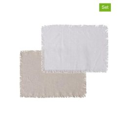 Boltze 2er- Set: Tischsets "Lenea" in Weiß/ Beige - (L)52 x (B)38 cm - 50% |