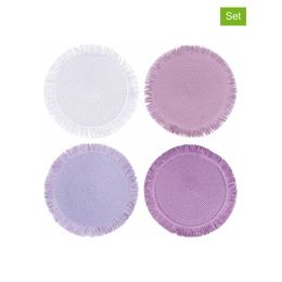 Villa d ́Este 4er-Set: Tischsets in Lila/ Weiß - Ø 38 cm - 38% |