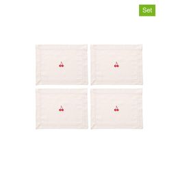 Benetton 4er-Set: Tischsets in Creme/ Rot - (L)35 x (B)45 cm - 56% | Größe 45x35 cm |