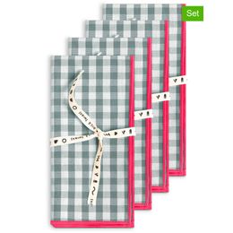 Really Nice Things 4er-Set: Servietten "Contrast Edge" in Grün - (B)40 x (H)40 cm - 33% |