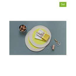 REMEMBER 2er-Set: Tischset in Beige/ Limette - &Oslash; 38 cm - 35% |