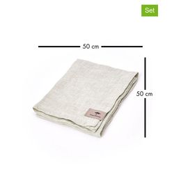 Fynch-Hatton 4er-Set: Servietten "Sandibe" in Creme - (L)50 x (B)50 cm - 16% |