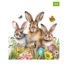 PPD 2er-Set: Servietten "Easter Hello" in Wei&szlig;/ Hellbraun - 2x 20 St&uuml;ck - 12% |