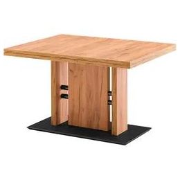 K+w Komfort & Wohnen Esstisch K+W KOMFORT & WOHNEN, braun (eiche terra grau, eiche terra grau, eiche terra grau), B:120cm H:75cm T:80cm, Tische, schwarzes Rundrohrgestell, erweiterbar mit Schiebeplatte