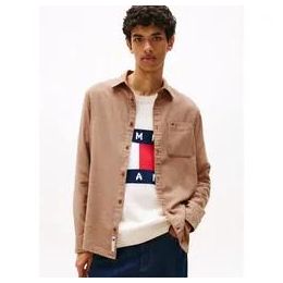 Flanellhemd Tommy Jeans "TJM FLANNEL", Herren, Gr. XXL, primary_ausgabeGroessentyp, pecan nut, Flanell, Obermaterial: 100% Baumwolle, Casual, regular fit, 2-Knopf-Manschette, Hemden, regular fit, Langarmhemd, halbgespreizter Kragen