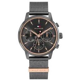 Multifunktionsuhr Tommy Hilfiger "BLAKE", anthrazit, anthrazit, Armbanduhren, Damen, Quarzuhr, Armbanduhr, Damenuhr, Edelstahlarmband, analog