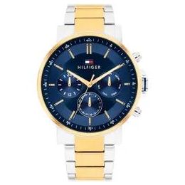 Multifunktionsuhr Tommy Hilfiger "TYSON", silberfarben, Armbanduhren, Herren, Quarzuhr, Armbanduhr, Herrenuhr, Edelstahlarmband, analog, Tag