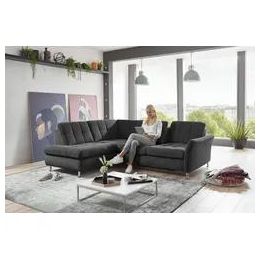 Ecksofa DIE PLANBAR "MP-IN20016 L-Form mit Kaltschaum-Polsterung", schwarz, B:242cm H:87cm T:116cm, 100% Polyester, Sofas, wahlweise mit Kopfstützen und Bettfunktion, mit Kaltschaum-Polsterung