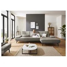 Ecksofa DIE PLANBAR "MP-IN23002 L-Form", grau (cyber mandel), B:322cm H:93cm T:188cm, 100% Recyceltes Polyester, Sofas, wahlweise mit Armteil- und Sitztiefenverstellung