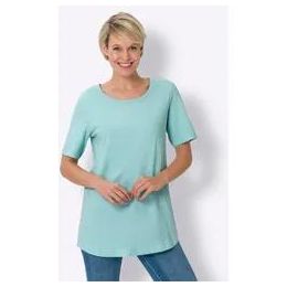 Longshirt Classic Basics "Doppelpack Shirts", Damen, Gr. 42, bunt (flieder, mint), 100% Baumwolle, unifarben, Rundhals, Kurzarm, Shirts