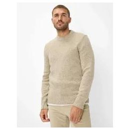 Strickpullover Brax "Style BUDDY", Herren, Gr. XXXL (58/60), beige, 70% Wolle, 30% Polyamid, Langarm, Pullover