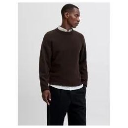 Jack & Jones Strickpullover JACK & JONES "JJESOHO OLLIE KNIT CREW NECK SN", Herren, Gr. XXL, delicioso, Strick, Obermaterial: 51% Polyester, 41% Polyacryl, 5% Wolle, 3% Elasthan, unifarben, relaxed fit normal, Rundhals, Rippbündchen, Pullover