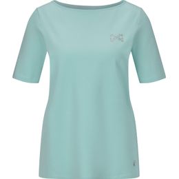 CREATION L PREMIUM Damen Rundhalsshirt mit Glitzer-Applikation mint Gr&ouml;&szlig;e 40