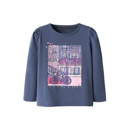 name it Shirt 'NMFOLLIA' Mädchen Größe 104 navy / taubenblau / rosa