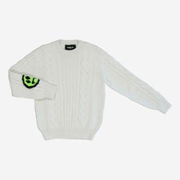 Cremefarbener Pullover aus Wollmischung