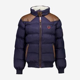 Geographical Norway Schwarz-braune Daunenjacke mit Logo