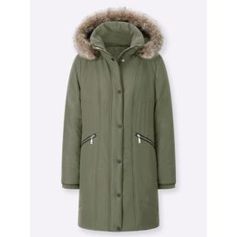 WITT Damen Steppjacke mit abnehmbarer Kapuze, khaki, Gr&ouml;&szlig;e 26