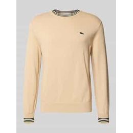Lacoste Regular Fit Strickpullover aus reiner Baumwolle