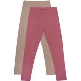 Minymo Kinder Leggings "Basic Leggings (2-Pack)" in Braun | Gr.: 140