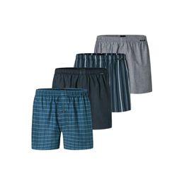 Schiesser Boxershorts Web in Dunkelblau / blau / grau | Gr.: S