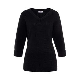 Flashlights V-Ausschnitt-Pullover in schwarz | Gr.: 44-46