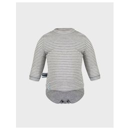 OrganicEra Baby Langarm-Bodyshirt in Grey Melange | Gr.: 6-12 Monate