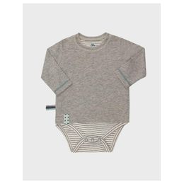 OrganicEra Baby Langarm-Bodyshirt in Grey Melange | Gr.: 0-3 MONATE