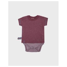 OrganicEra Baby Kurzarm-Bodyshirt in Bordeaux Melange | Gr.: 12-18 MONATE