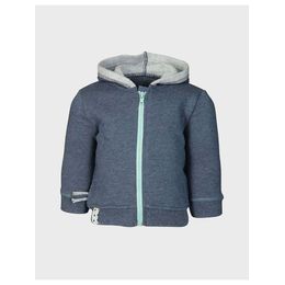 OrganicEra Baby Kapuzen-Sweatjacke in Indigo Melange | Gr.: 3-6 MONATE