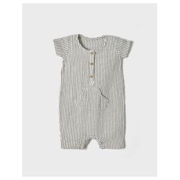 OrganicEra Baby Spieler in Antrasith Striped | Gr.: 3-6 MONATE