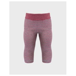 OrganicEra Baby Leggings in Bordeaux - Grey Striped Melange | Gr.: 0-3 MONATE