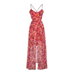 Trendyol Kleid Damen Größe 42 lachs / fuchsia / rosa / knallrot Winterkleid